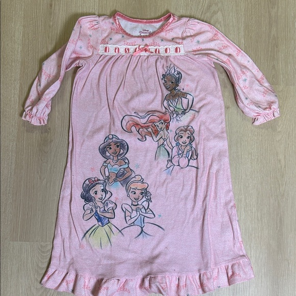 Disney | Pajamas | Disney Princess Girls Nightgown Tiana Ariel Belle ...